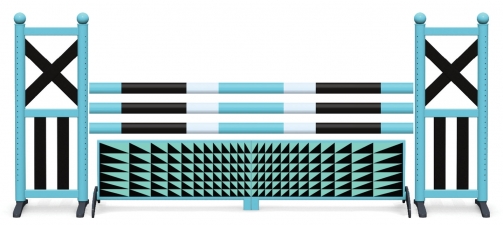 Obstacle de CSO complet soubassement rectangulaire sur pieds Triangles